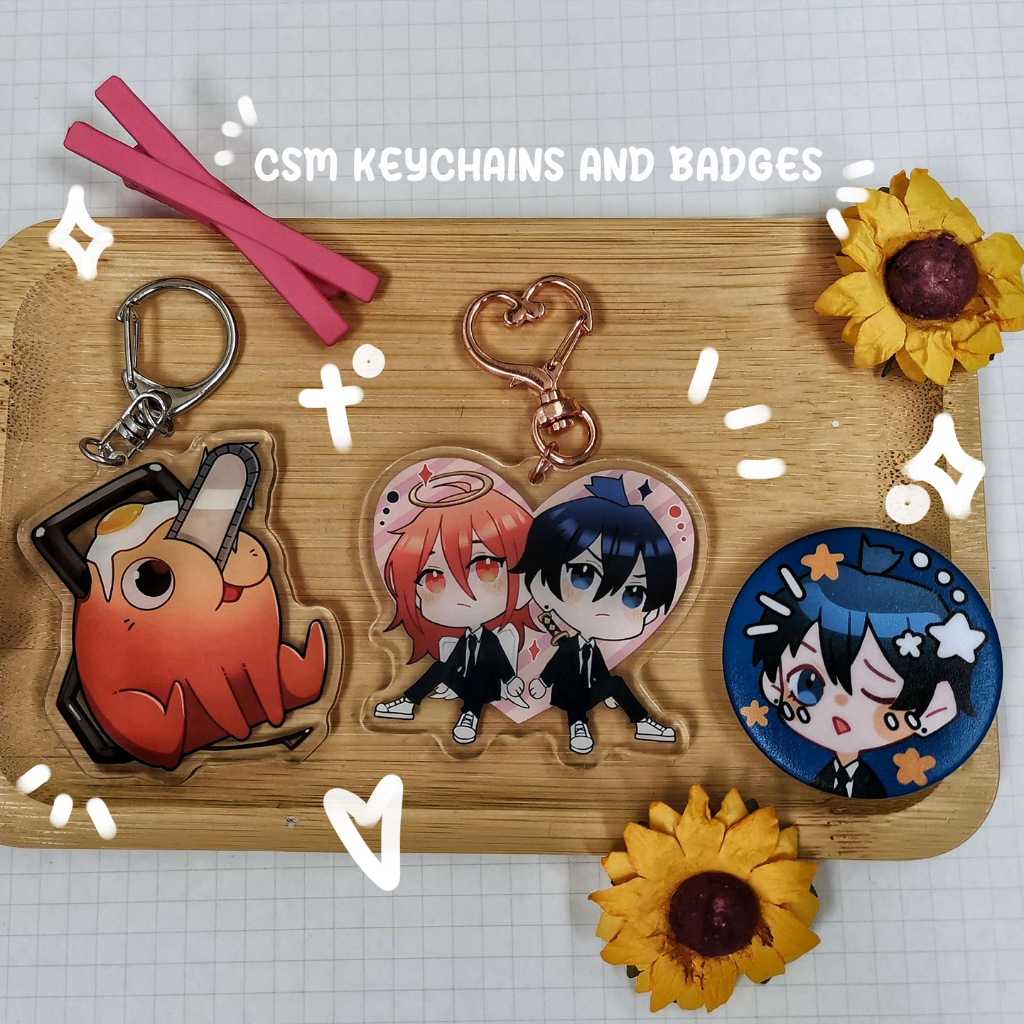 Chainsaw Man Acrylic Keychains and Badge | Shopee Malaysia
