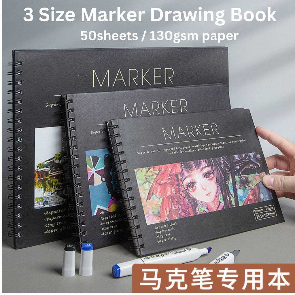 [Ready Stock] Marker Book 50Sheets 130gsm A5 A4 8K 16KMarker Pad ...