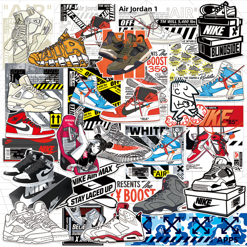 (PREMIUM DESIGNER STICKER) 27pcs AIR JORDAN FANS Vinyl Decal graffiti ...