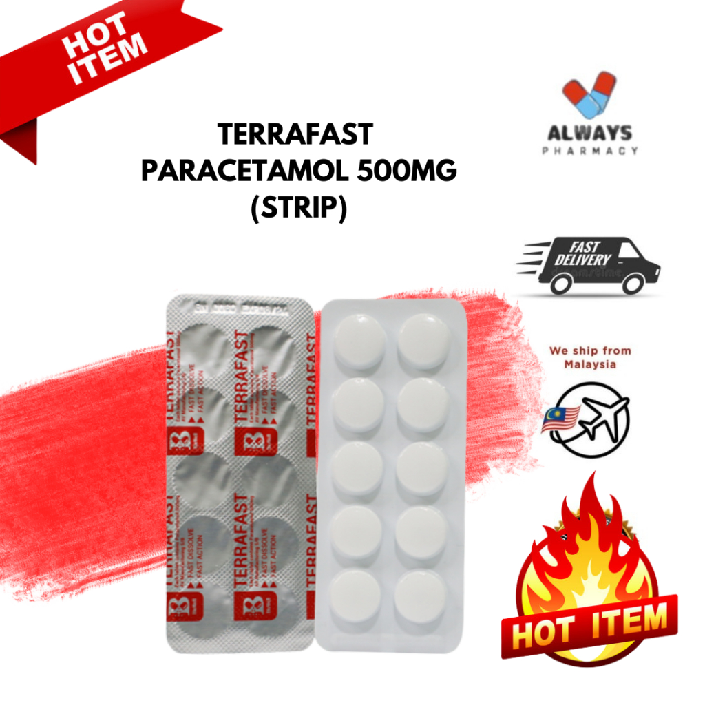 STRIP TERRAFAST PARACETAMOL 500MG - UNTUK DEMAM, SAKIT KEPALA, SAKIT ...