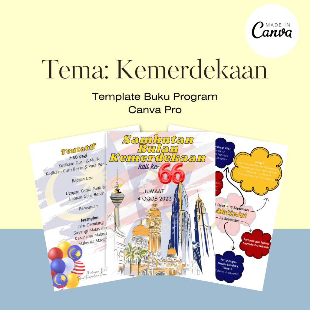 Editable Digital Template Buku Program Bulan Kemerdekaan | Shopee Malaysia
