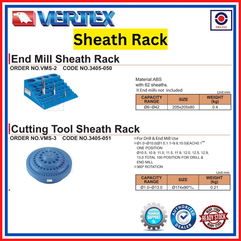 VERTEX TAIWAN VMS-2 VMS-3 Endmill sheath rack cutting tools rack drill ...