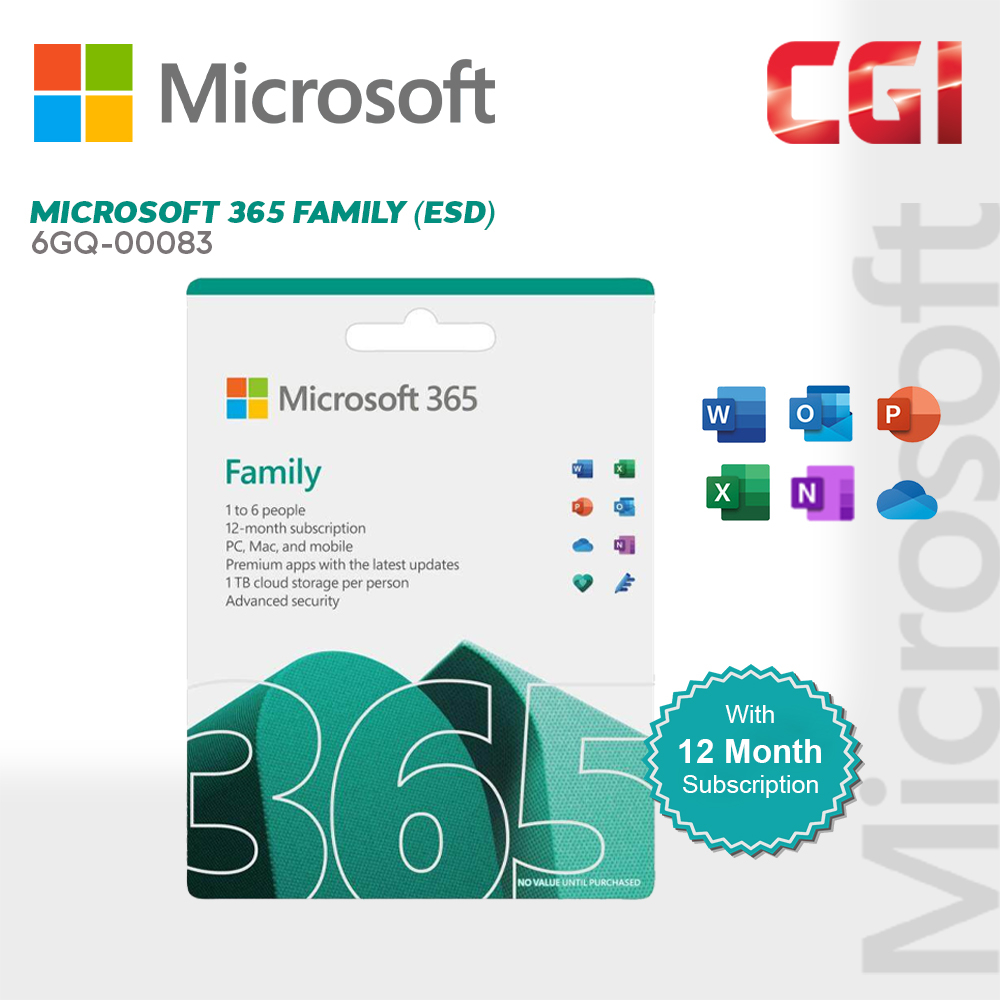 Microsoft Office 365 Family (ESD) 12 Month - 6GQ-00083 ESD | Shopee ...