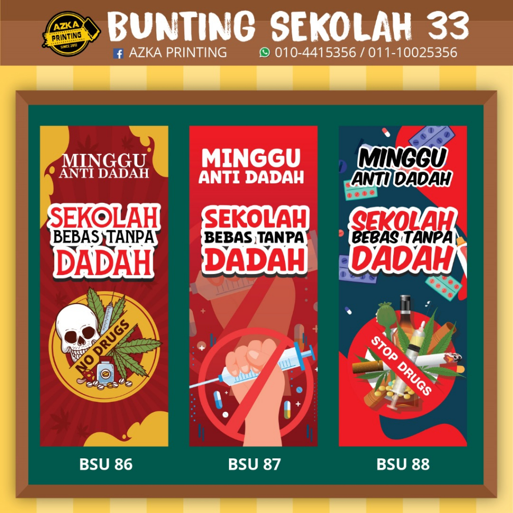 BUNTING PROGRAM SEKOLAH ANTI DADAH | MINGGU ANTI DADAH | Shopee Malaysia