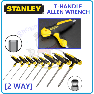 T-HANDLE ALLEN WRENCH STANLEY 3MM 4MM 5MM 6MM 8MM 10MM T SHAPE HEXAGON ...