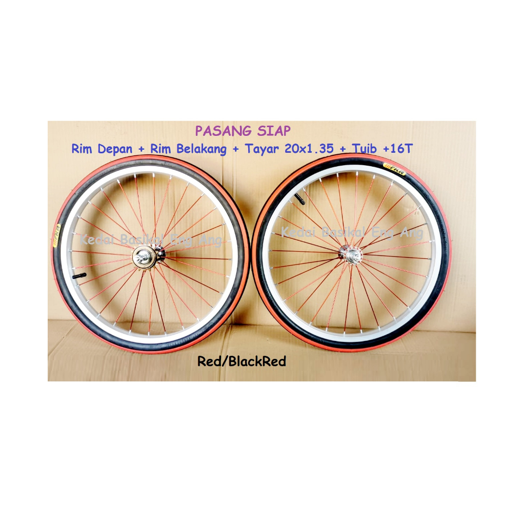 20x1.35 PASANG SIAP rim - rim 20" basikal , tayar 20x1.35 dan tuib ...