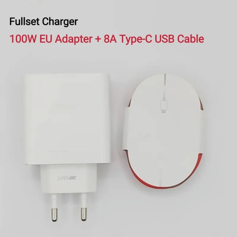 Oneplus 100W SuperVOOC Ultra Fast Charging Charger 8A Type-C USB Cable ...