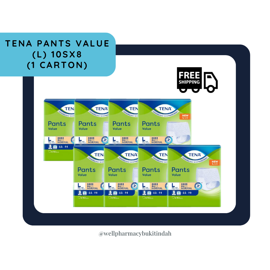 TENA PANTS VALUE- Adult Diapers M/L 1 CARTON (8 PACKS) | Shopee Malaysia