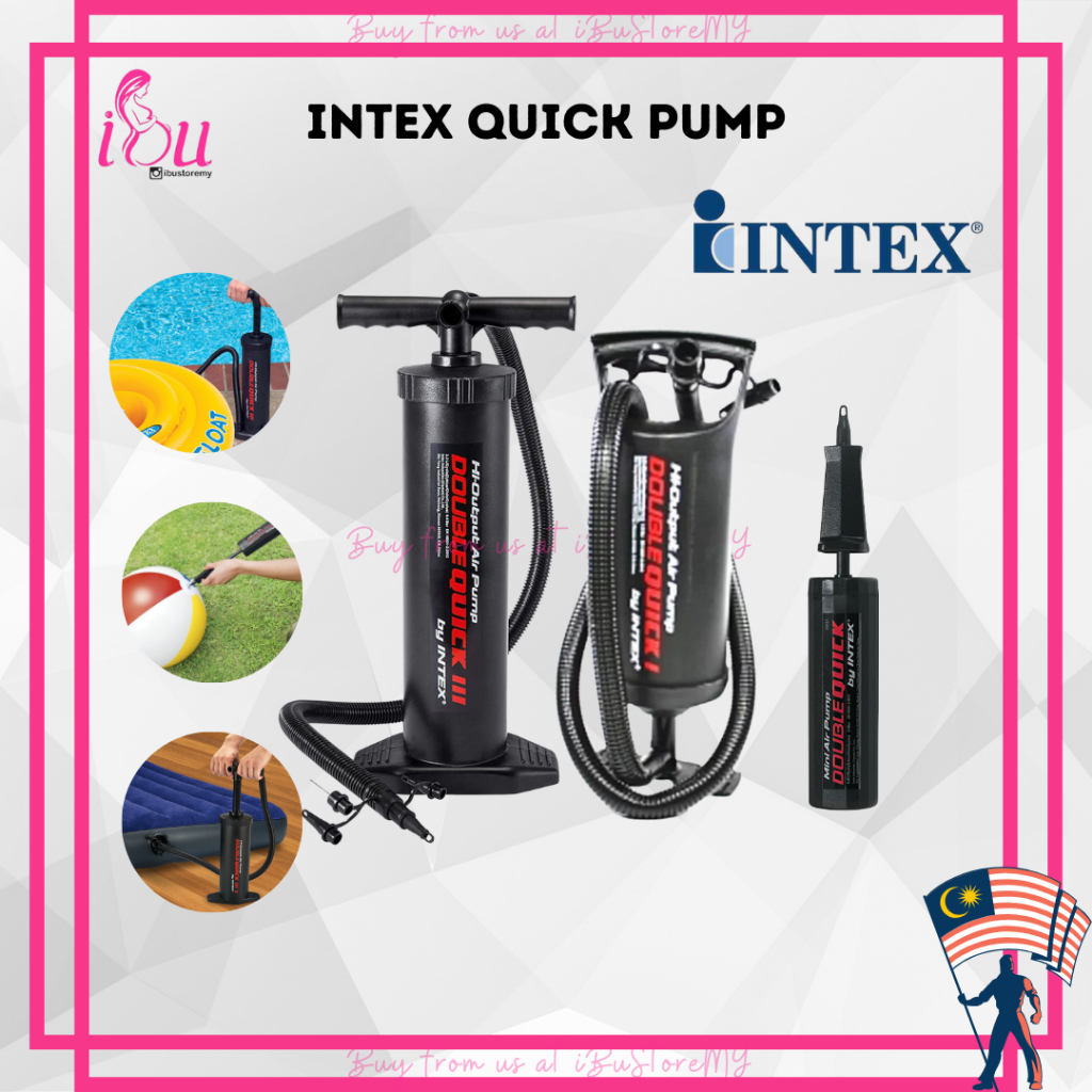 Intex 68612 68615 Double Quick Hi Output Air Pump Hand Pump Outdoor ...