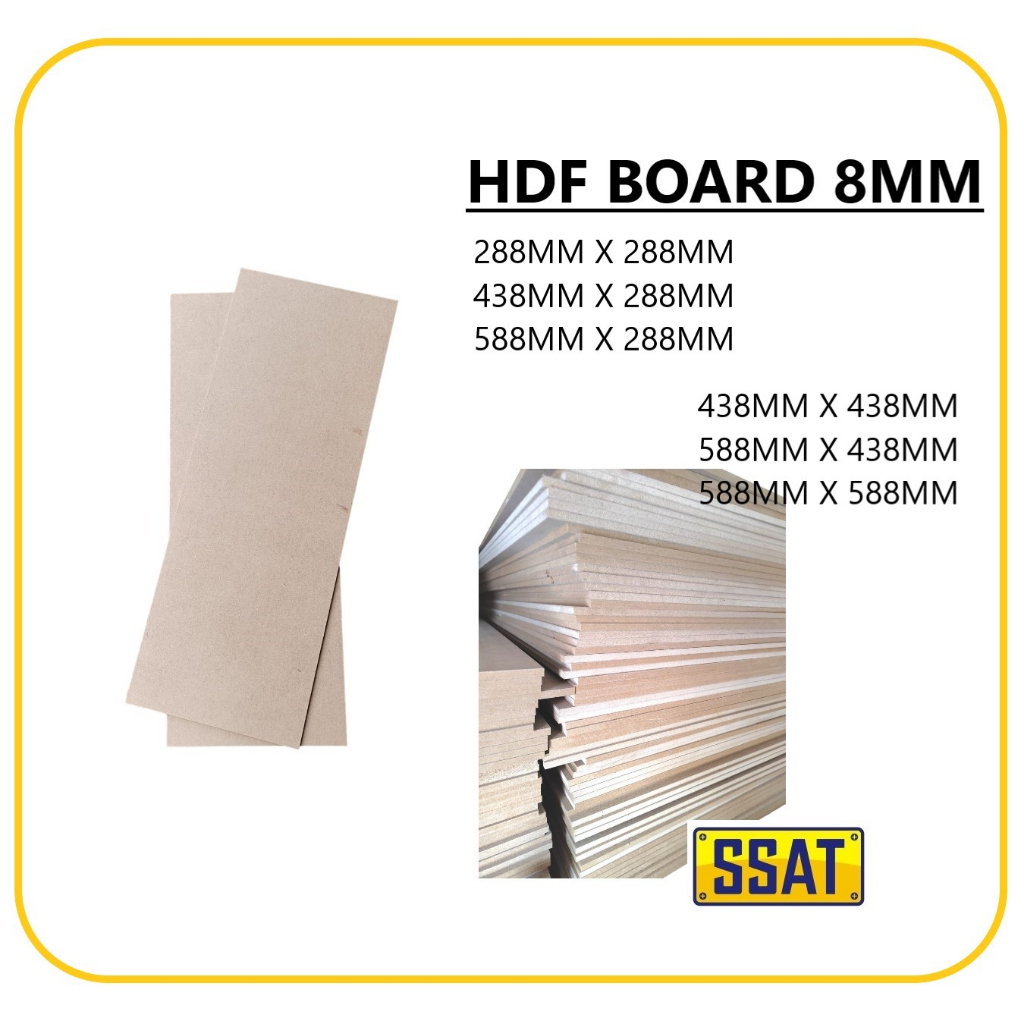 HDF BOARD 8MM 588 X 588MM(2'x2')/ 438X438MM(18"x18")/288 X 288MM(1'x1 ...
