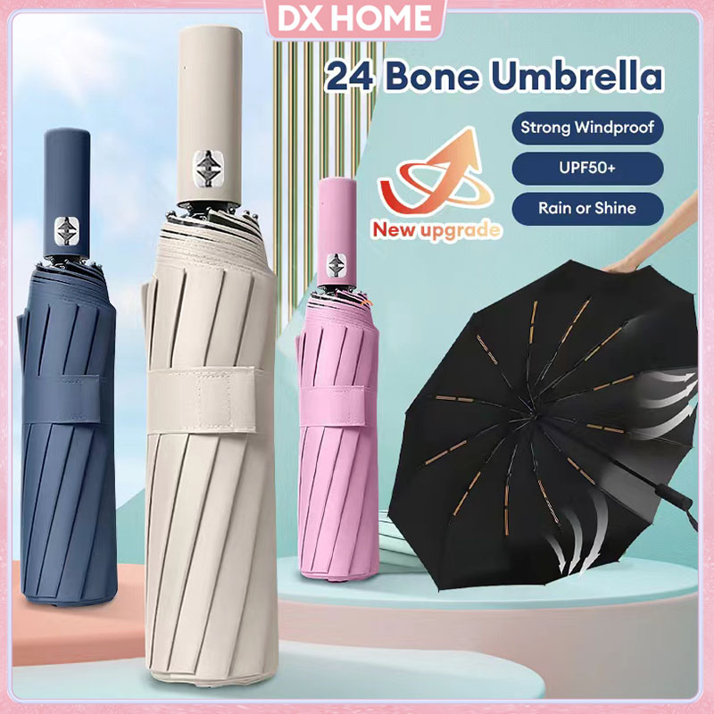 [Ready Stock]24 Ribs Automatic Umbrella High Quality Foldable Umbrella ...