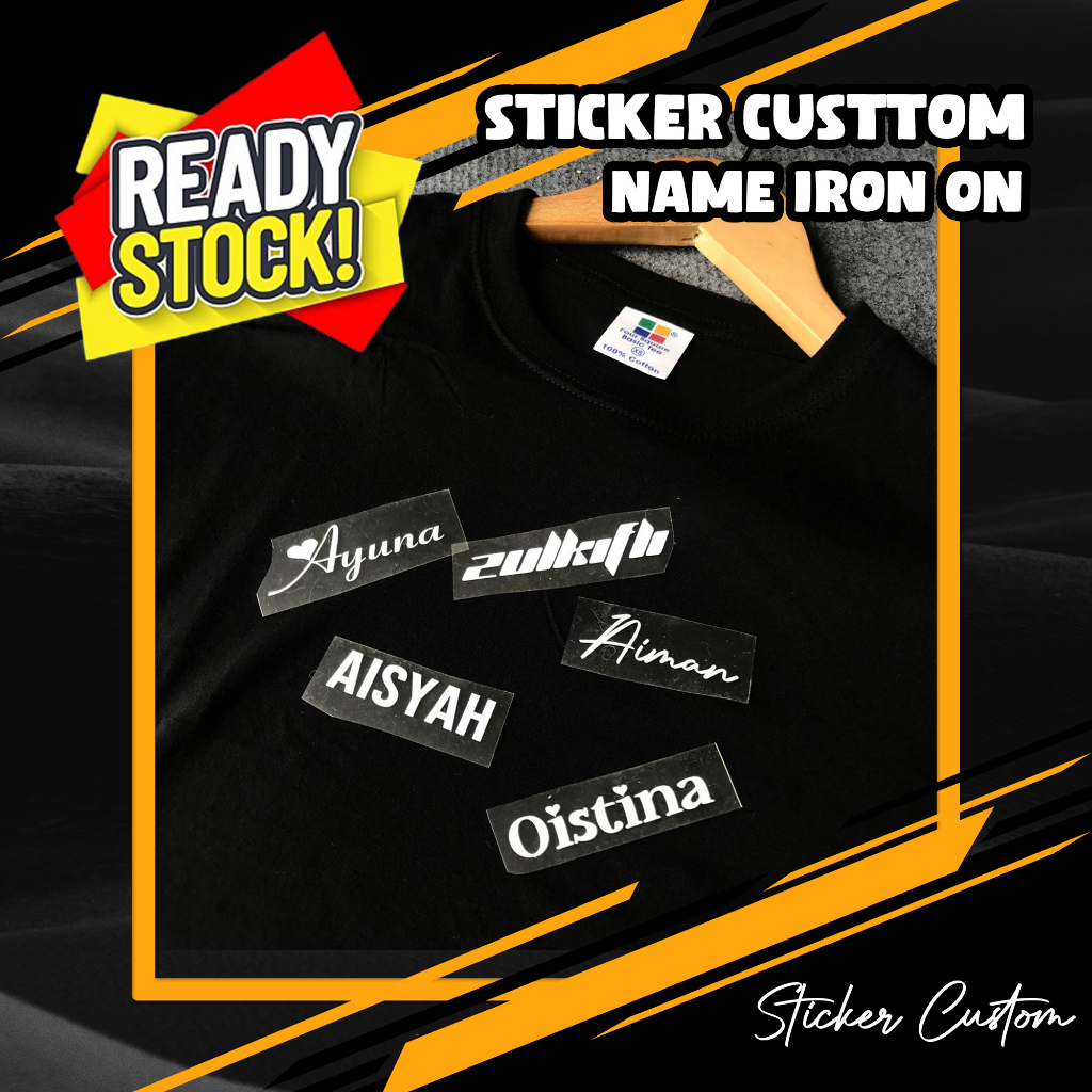 Customize Nama Untuk Baju || Heat Transfer Sticker IRON ON || STICKER ...