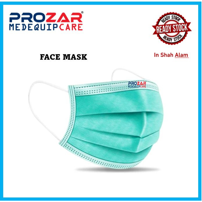 FACE MASK SURGICAL DISPOSABLE GREEN COLOUR (EARLOOP)-50PCS | Shopee ...