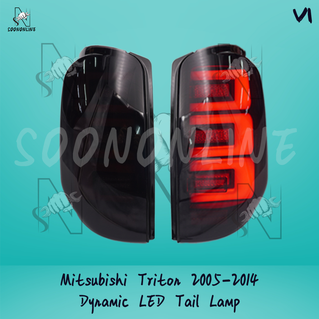 Mitsubishi Triton Tail Lamp 2005-2014 (Dark Smoke) V1/ Triton Tail Lamp ...