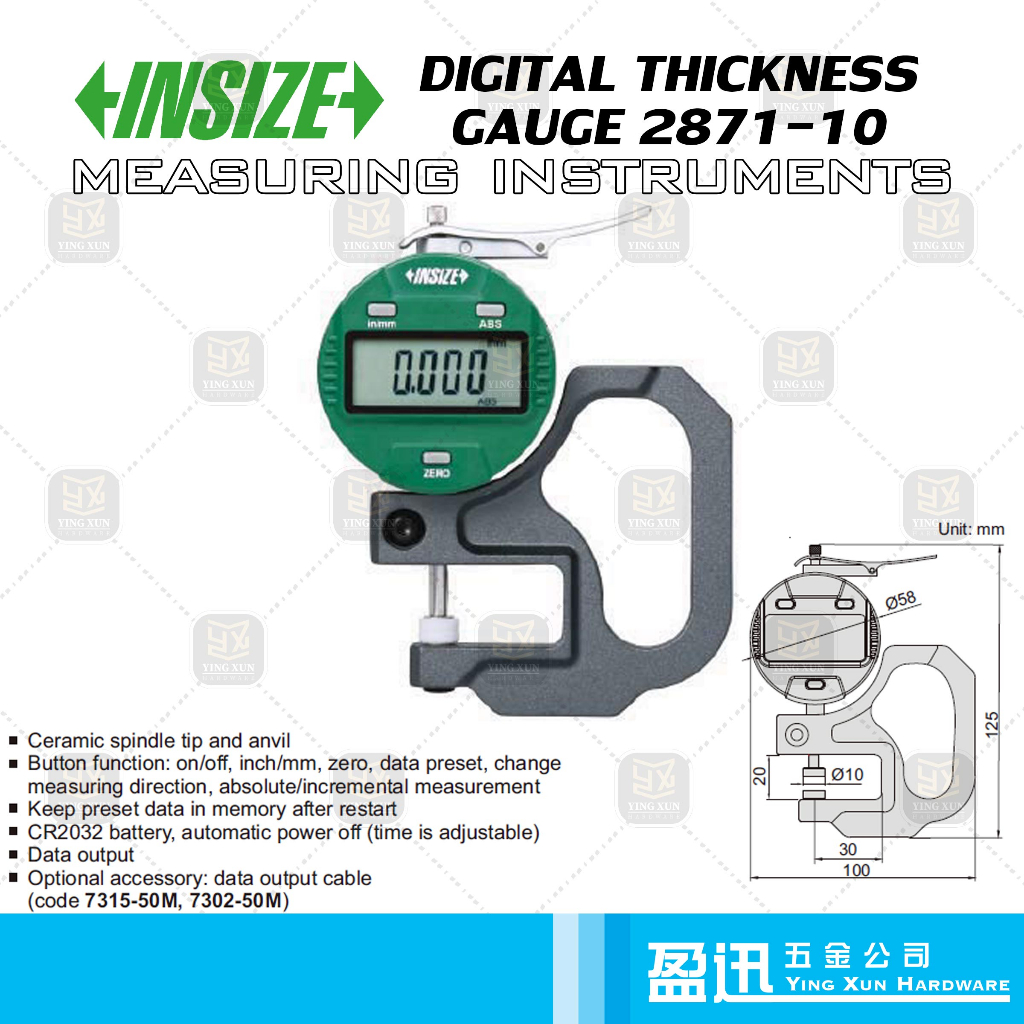 Insize Digital Thickness Gauge #2871-10 | Shopee Malaysia