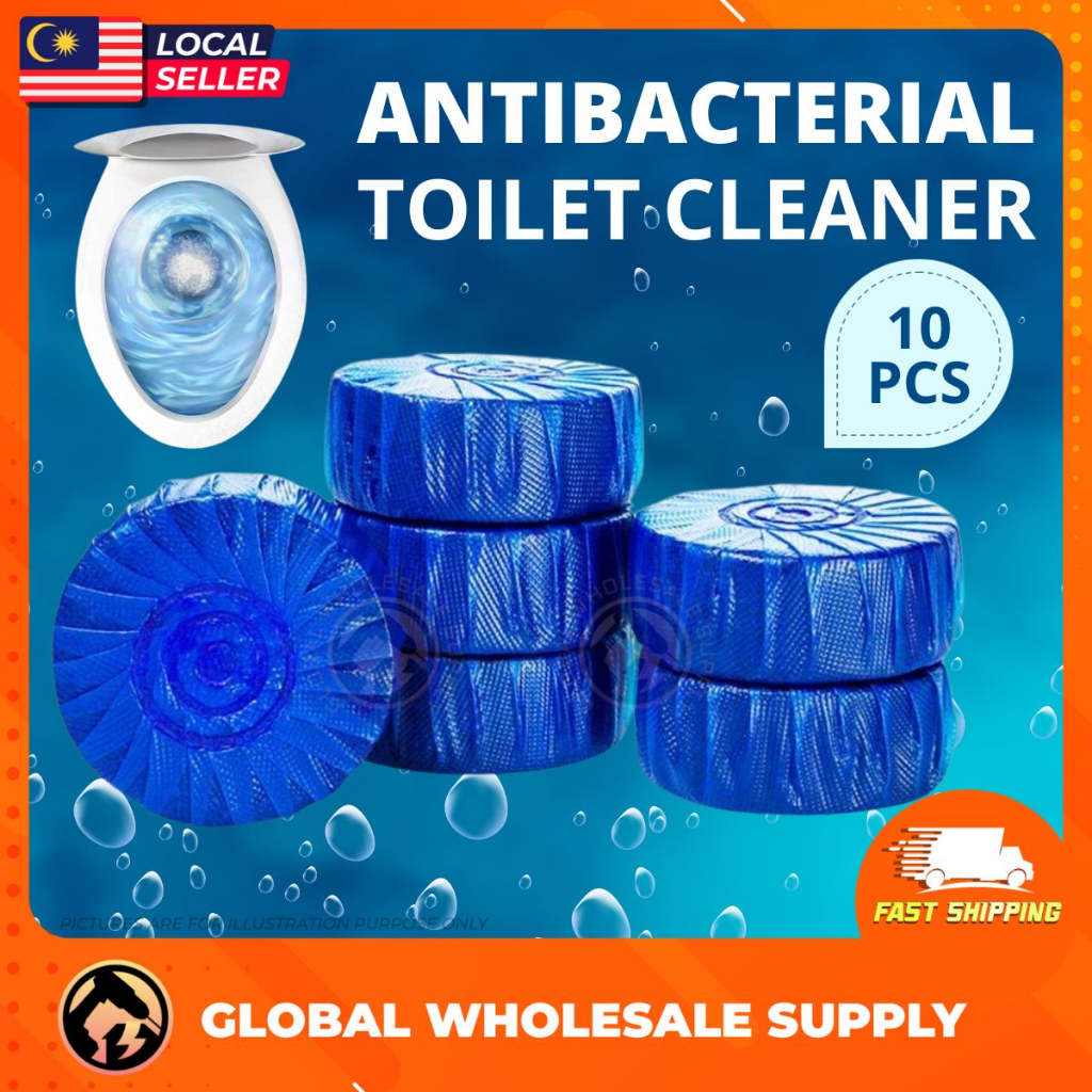 10PCS BLUE Toilet Deodorant Cleaner Antibacterial Automatic Flush Blue ...