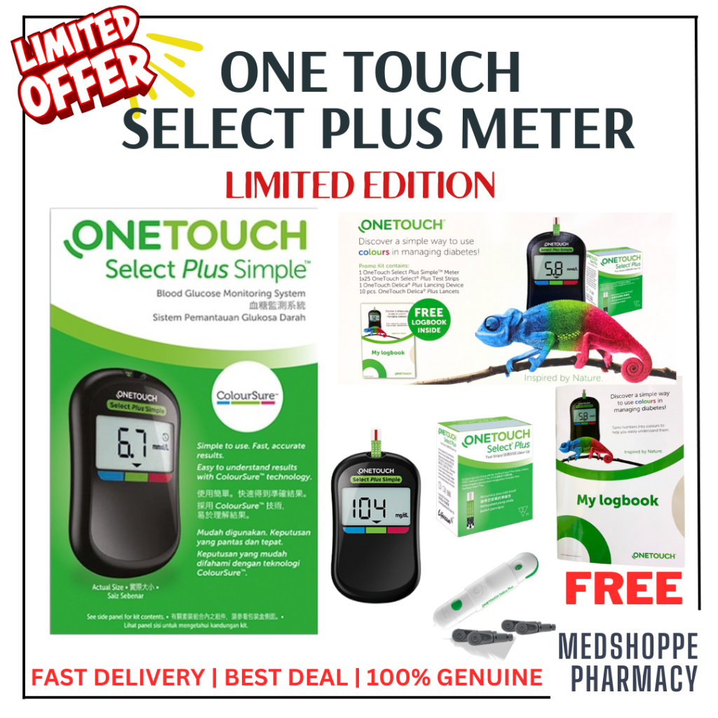 One Touch Select Plus Blood Glucose Meter (Glucometer/ Onetouch ...