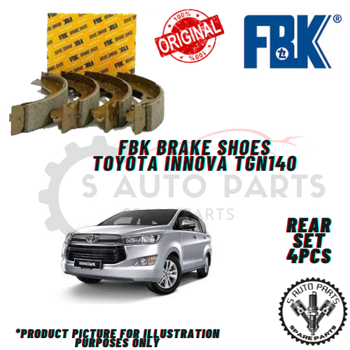 TOYOTA INNOVA TGN140 BRAKE SHOES - BRAND FBK (1SET =4PCS) | Shopee Malaysia