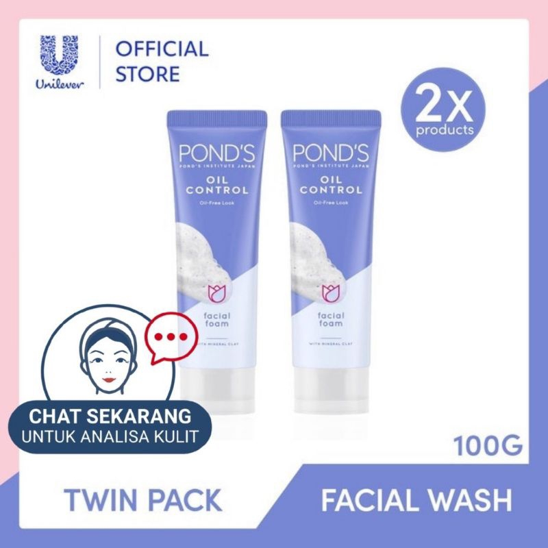 Ponds Oil Control Facial Foam 100 gr - Twin Pack | Shopee Malaysia