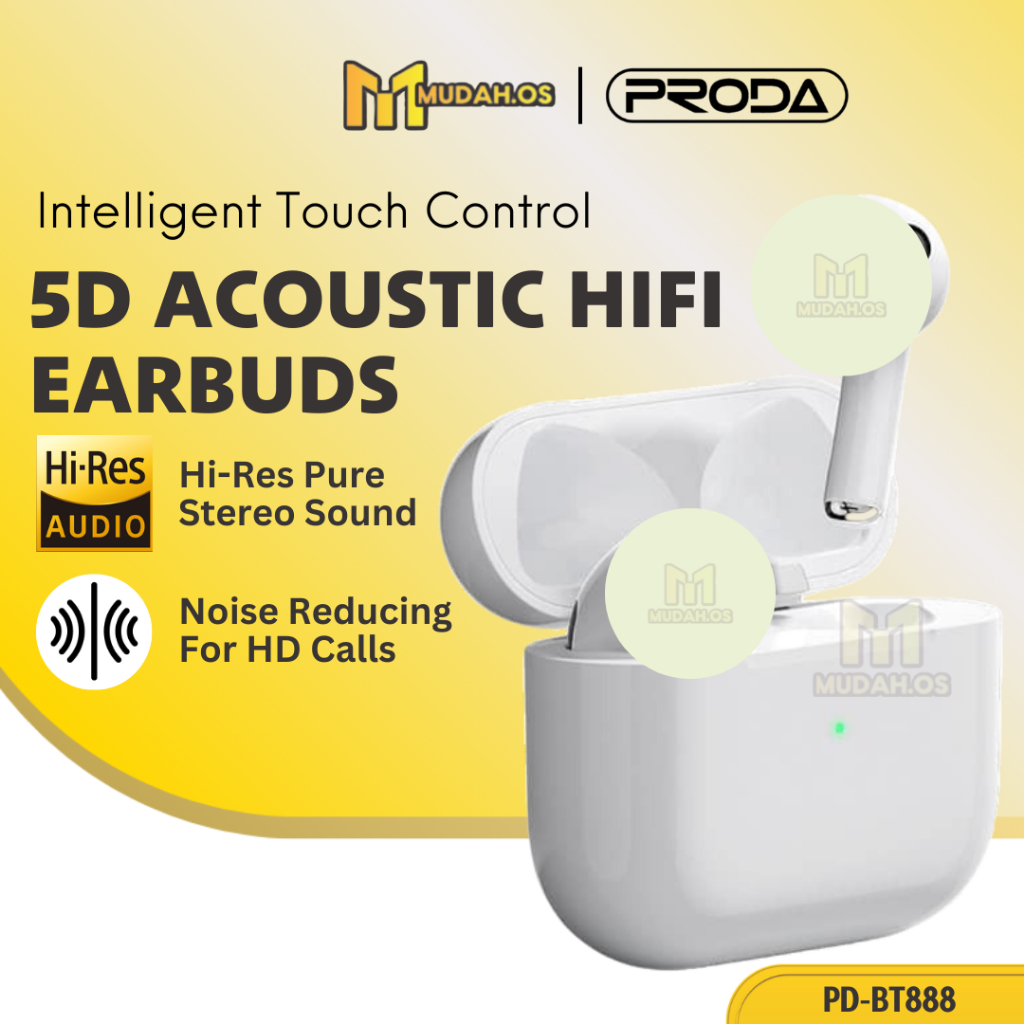 PRODA TWS True Wireless Bluetooth Earphone Earbud PD-BT888 Stereo Bass ...