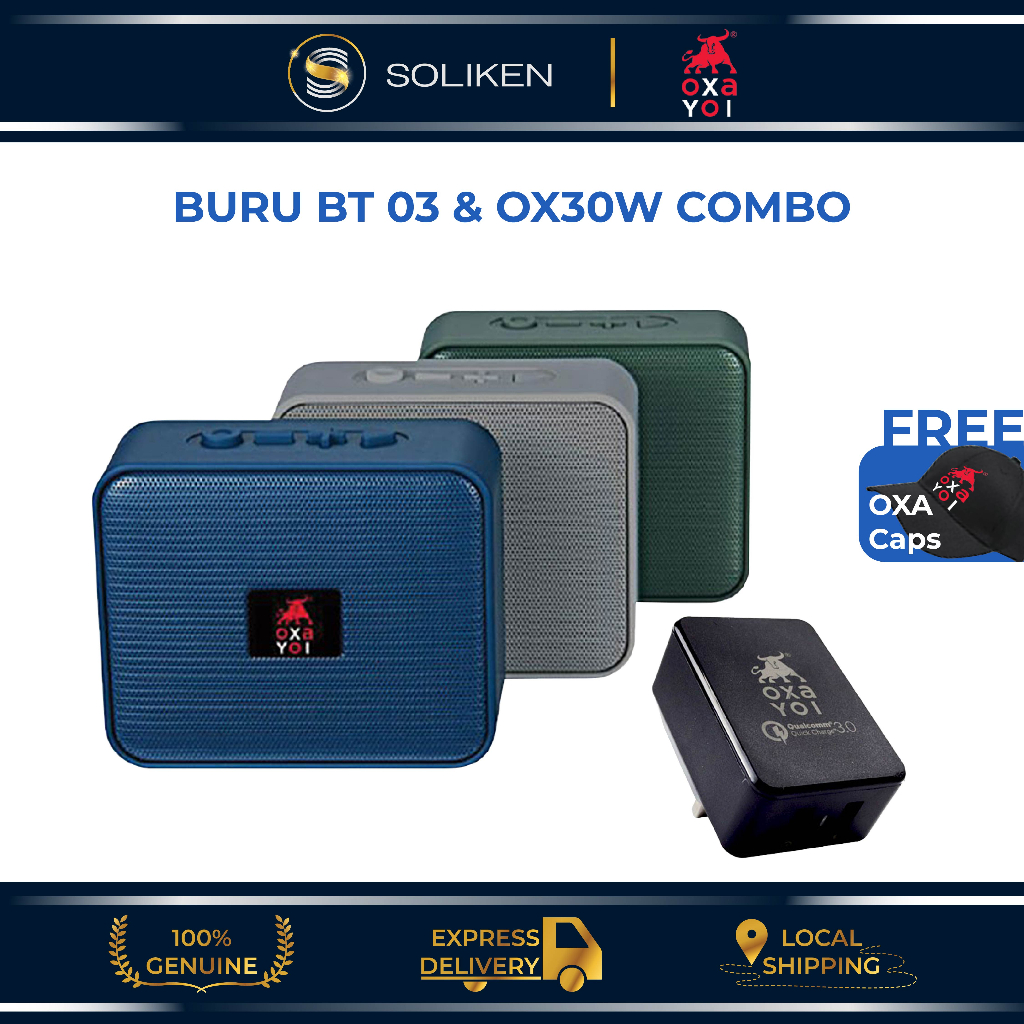 OXAYOI BURU BT 03 & OX30W COMBO - BLUETOOTH TWS PORTABLE SPEAKER & 30W POWERFUL CHARGER | Shopee ...