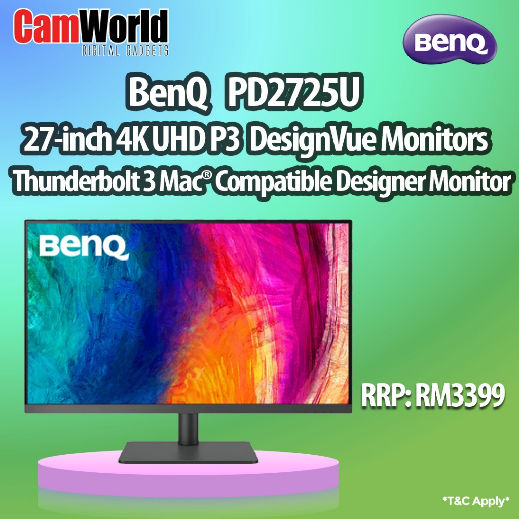BENQ PD2725U 27 Inch 4K UHD P3 Design Vue Monitors Thunderbolt 3 Mac ...