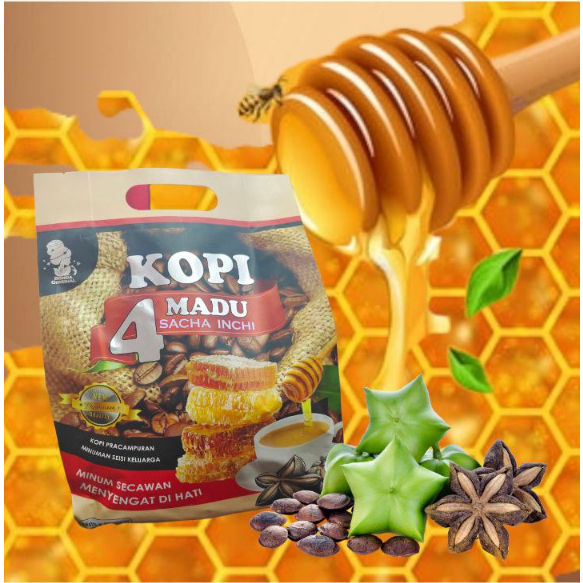 kopi 4 madu sacha inchi dan madu | Shopee Malaysia