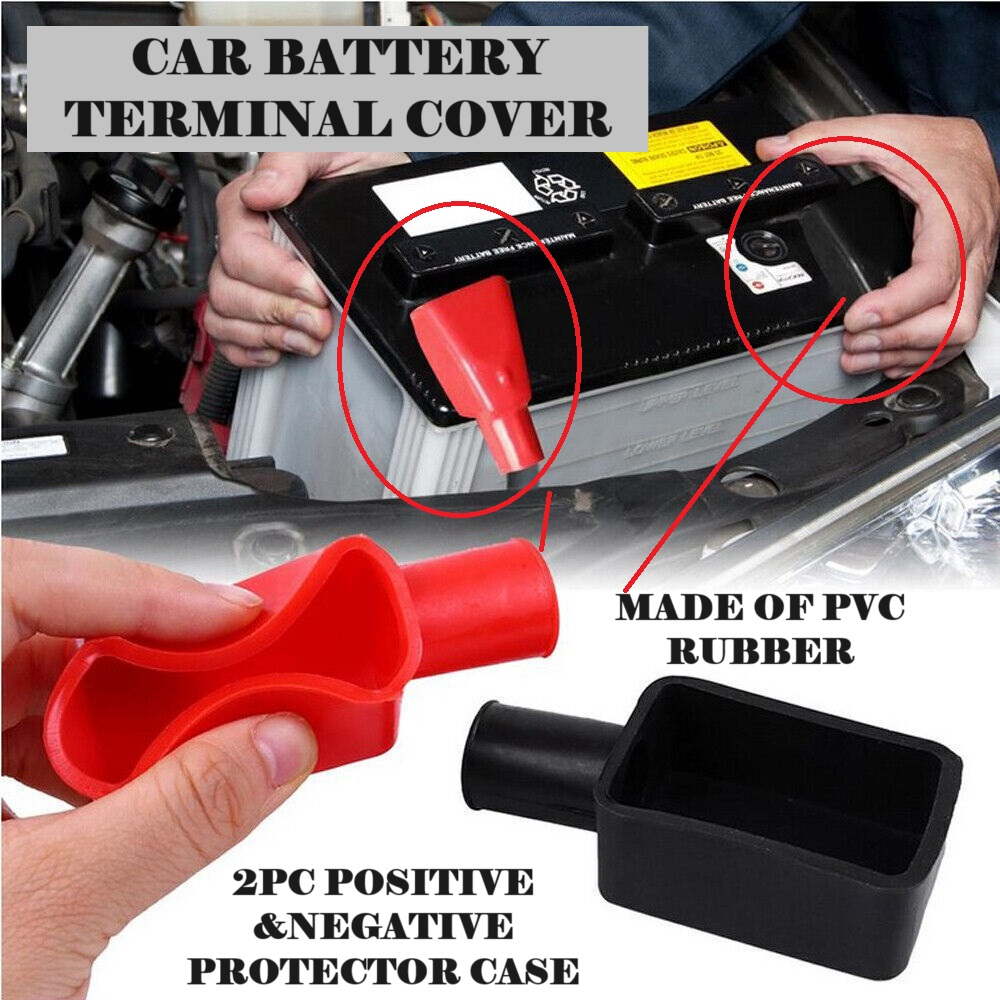 Car Battery Terminal Connector Clamp Cover Holder Positive Negative 12V ...