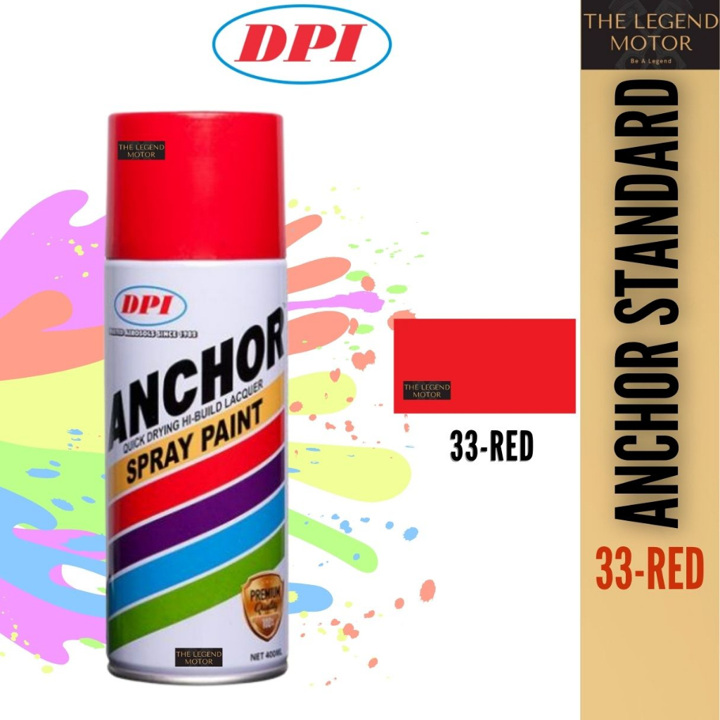 ANCHOR 33 Red Merah Standard Can Spray Paint 400ML Cat Spray Tin 100% ...