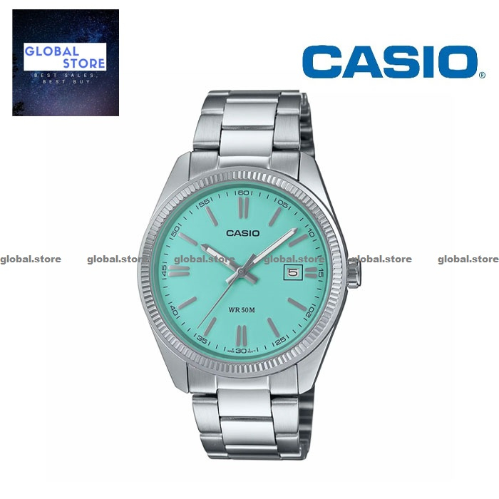 Casio MTP-1302PD-2A2 Tiffany Blue Turquoise Stainless Steel Watch ...