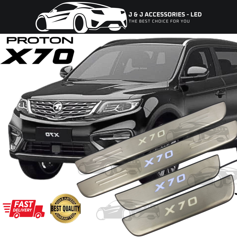 Proton X70 Side Steel Plate/Door Side Step With Led Blue 4pcs | Shopee ...