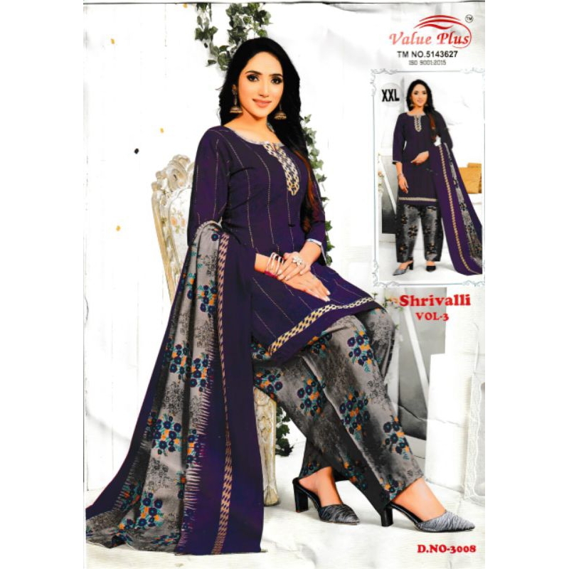 [L/2XL] SHRIVALLI Cotton Patiala Punjabi Suit Readymade With Lining ...