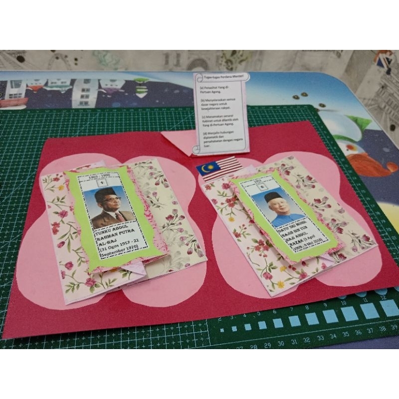Kad Merdeka/Senarai Perdana Menteri Malaysia/Flip Card/Pop up card ...