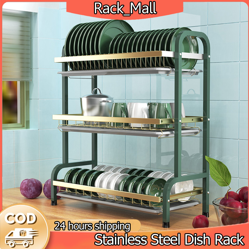 Rak Pinggan Stainless Steel Dish Rack Sinki Dapur Storage Rack Kitchen ...
