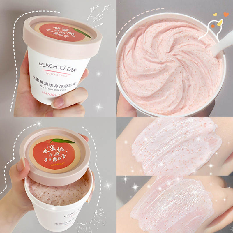 HANBOLI Body Scrub 黎芙莎身体磨砂膏美白 嫩肤 身体去角质去死皮角质搓泥宝 peach clear body scrub ...