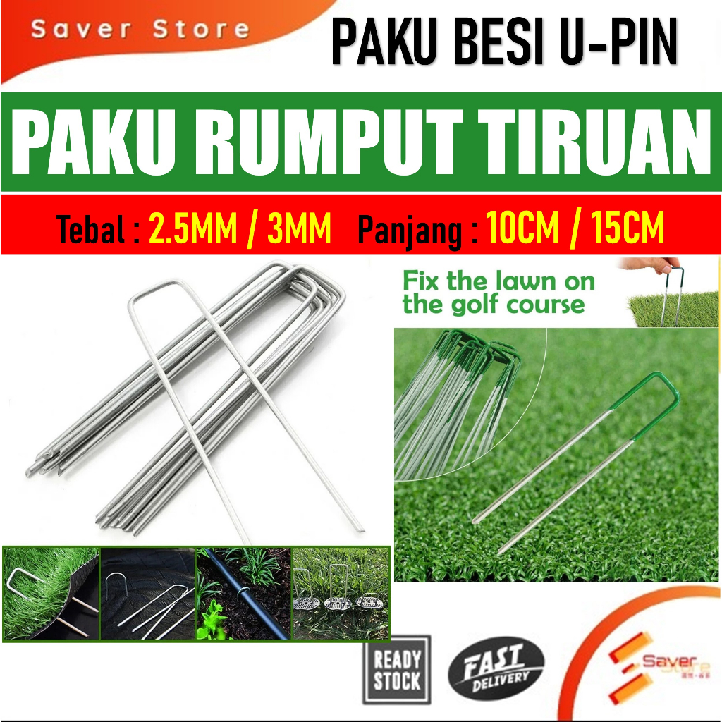 Saverstore 1Pc U Pin For Artificial Grass Turf Metal Pegs Mesh Mat ...