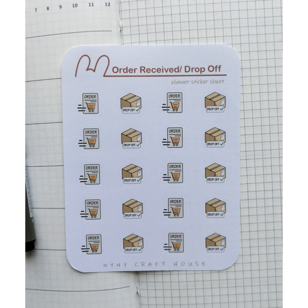 Order Received/ Drop off Order - Planner Sticker/ Icon Sticker Sheet ...
