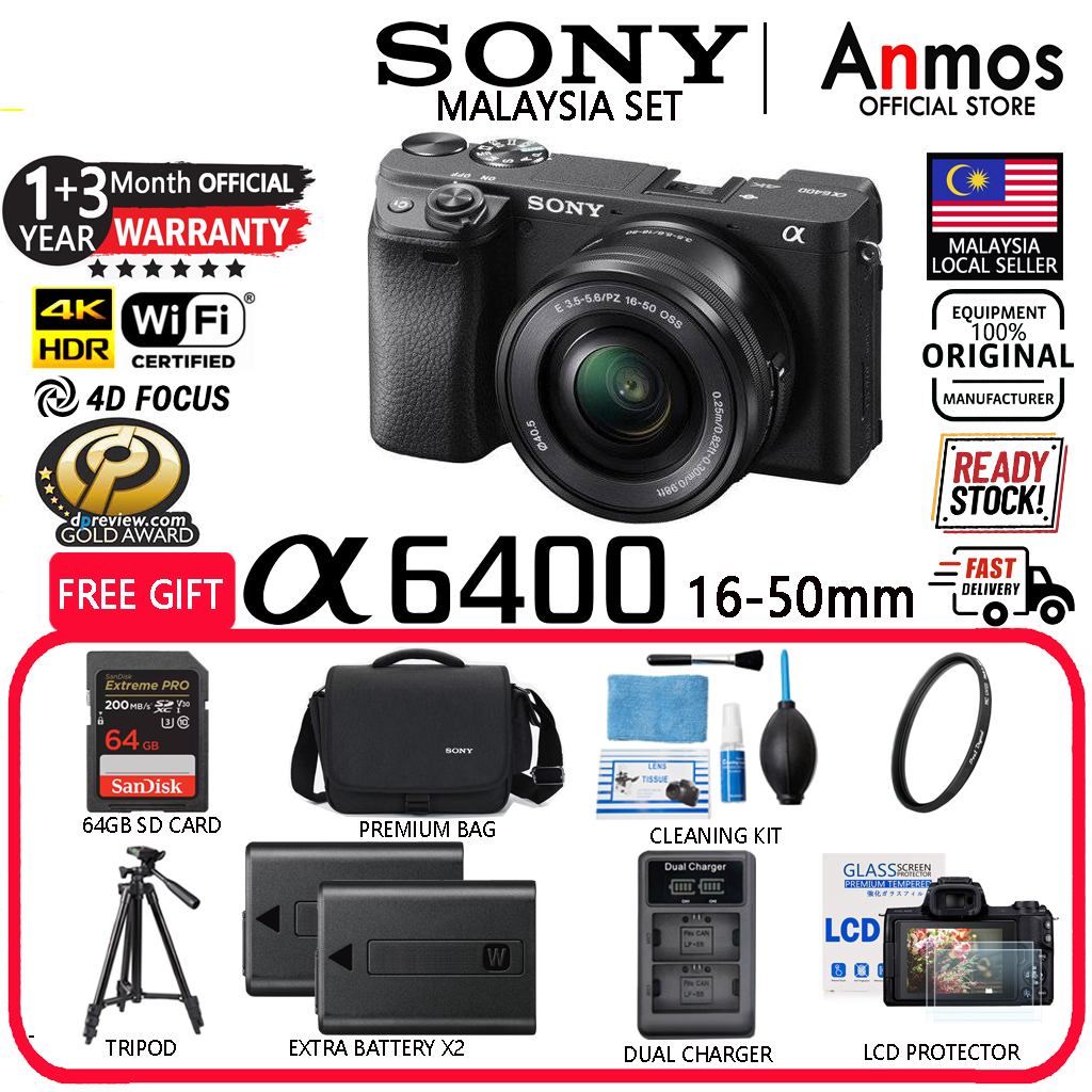 Sony a6400/A6400 Mirrorless Digital Camera With Lens (16-50mm &18-135mm& Body)Sony Malaysia Set ...