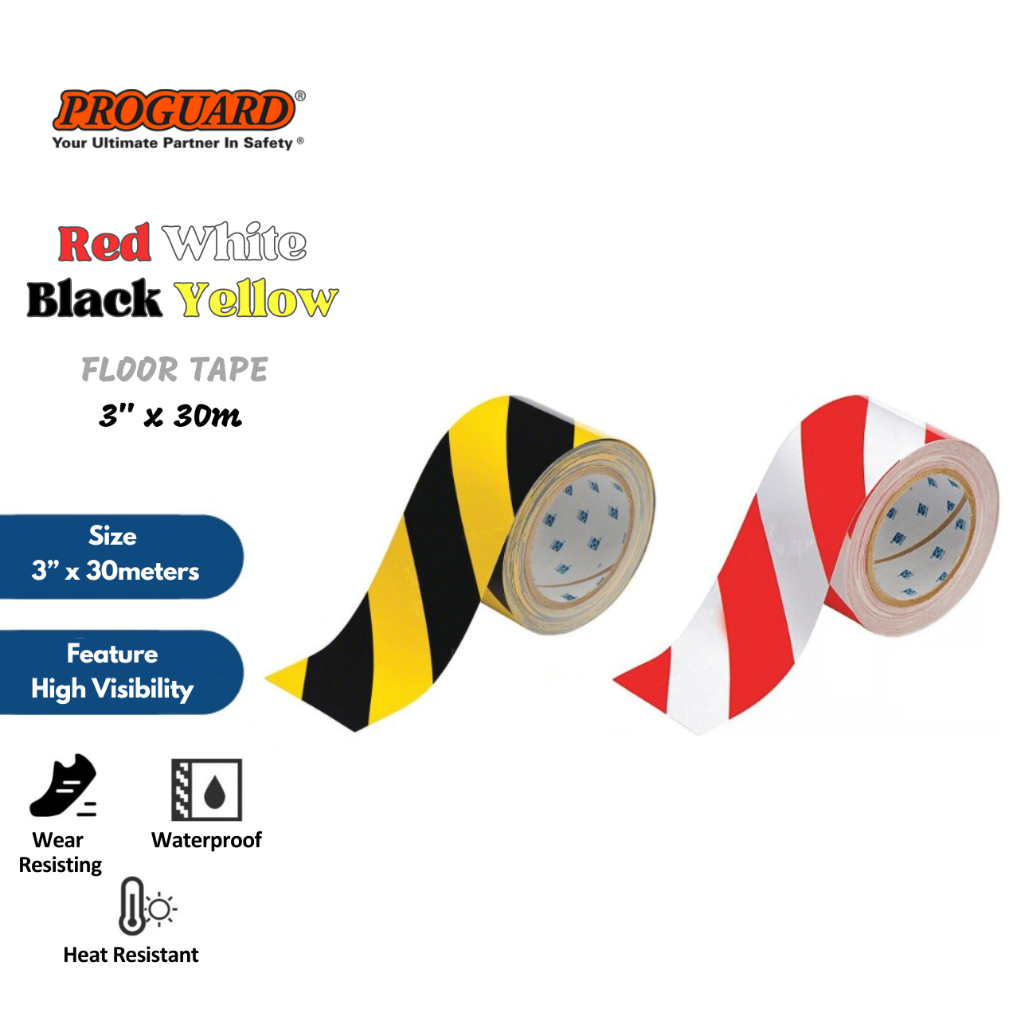 72mm x 30m Plain Durable PVC Adhesive Floor Wall Hazard Marking Tape ...