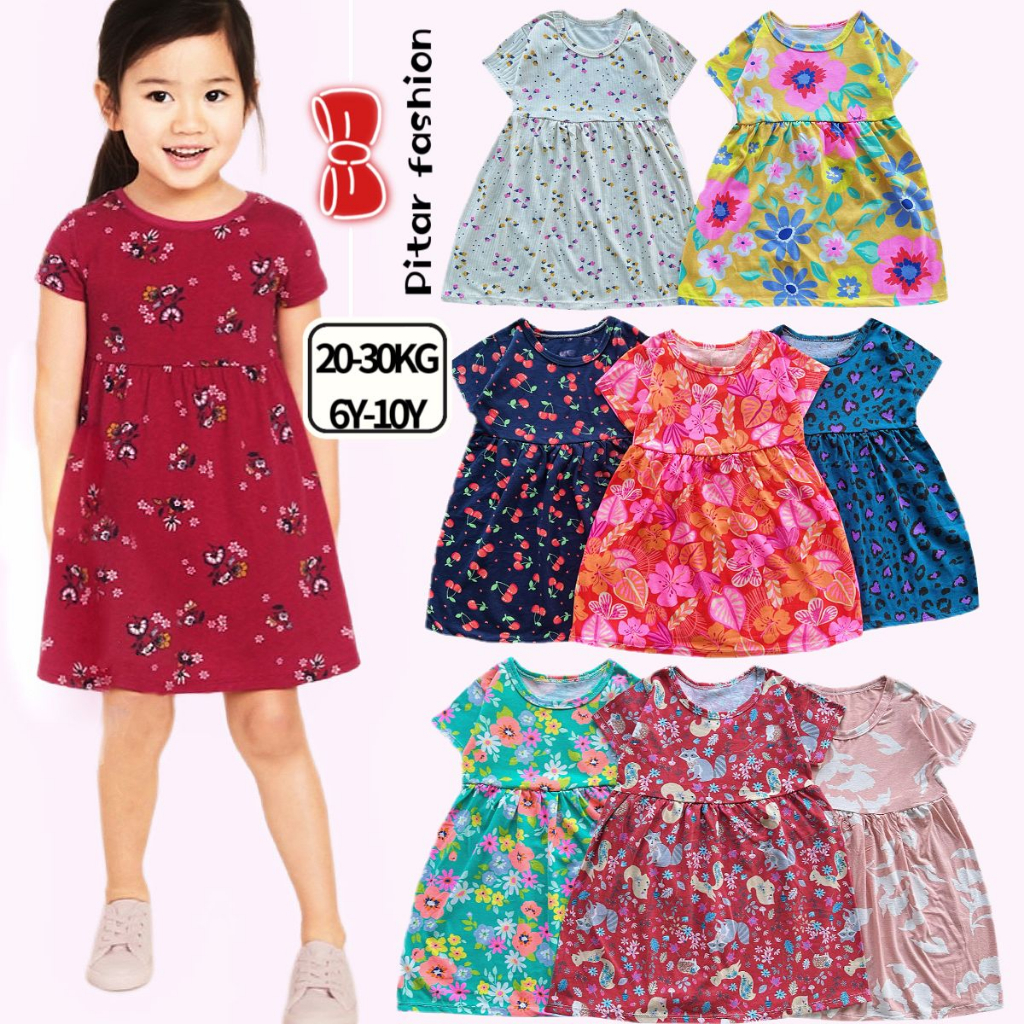 (big size3-7Y) Kids Dress Girl Dress Budak Perempuan Murah Cotton Blend ...