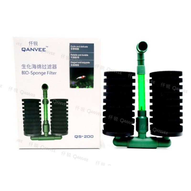 Qanvee Bio Sponge Filter QS 200A / QS 100A+ With Bioball Shrimp Tank Aquarium | Shopee Malaysia