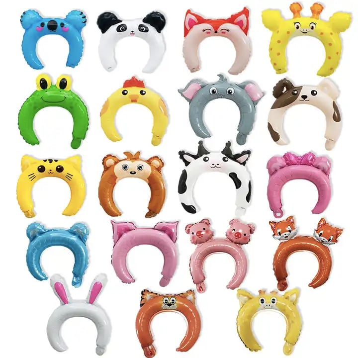 Animal Design Headband Inflatable Foil Balloon Kids Birthday Party ...