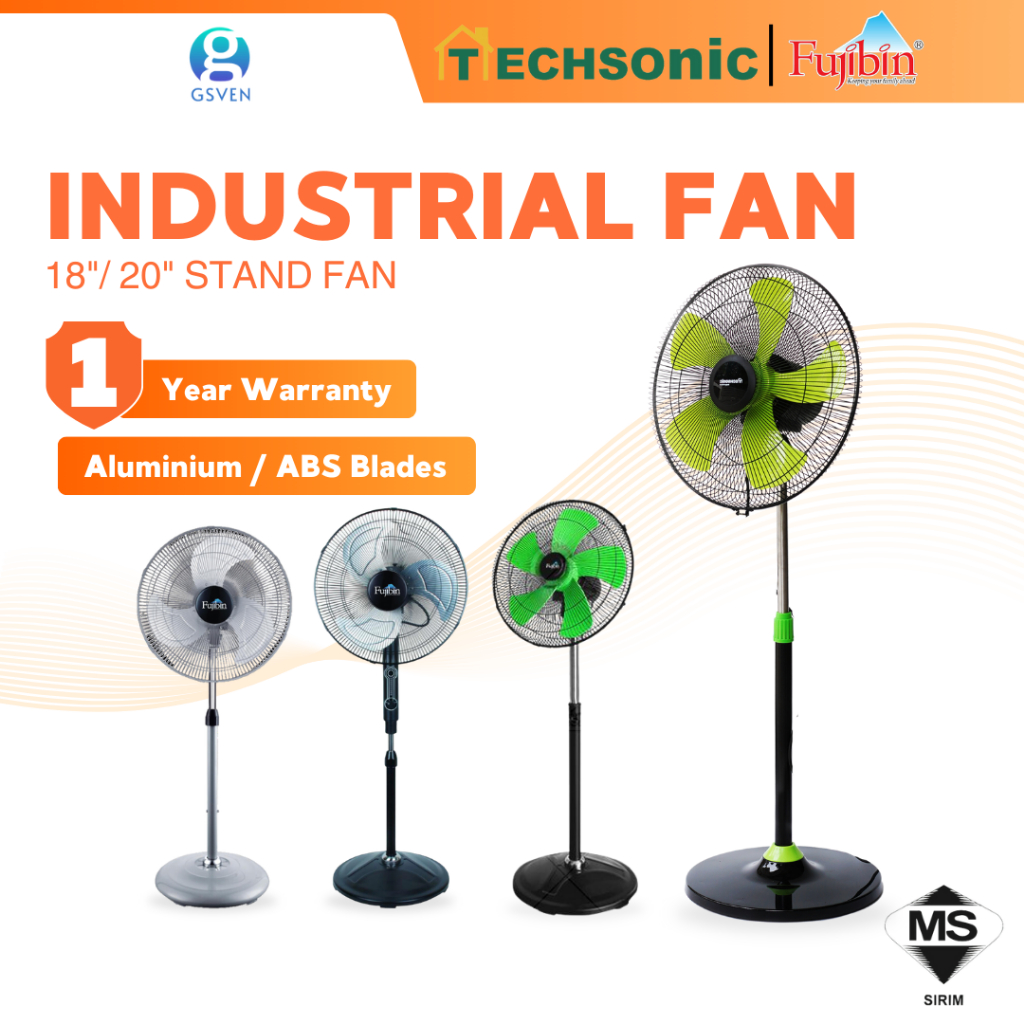 FUJIBIN/TECHSONIC 18"/20" Kipas Besi Industri Stand Fan Industrial Fan ...