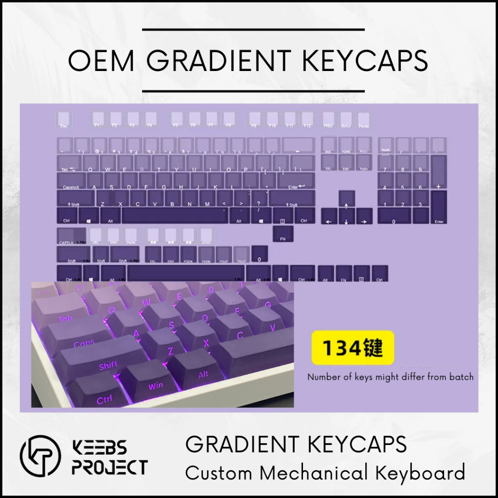 [𝐑𝐄𝐀𝐃𝐘 𝐒𝐓𝐎𝐂𝐊] Gradient OEM PBT Shinethru keycaps | 134 keys | Dye-Sub ...