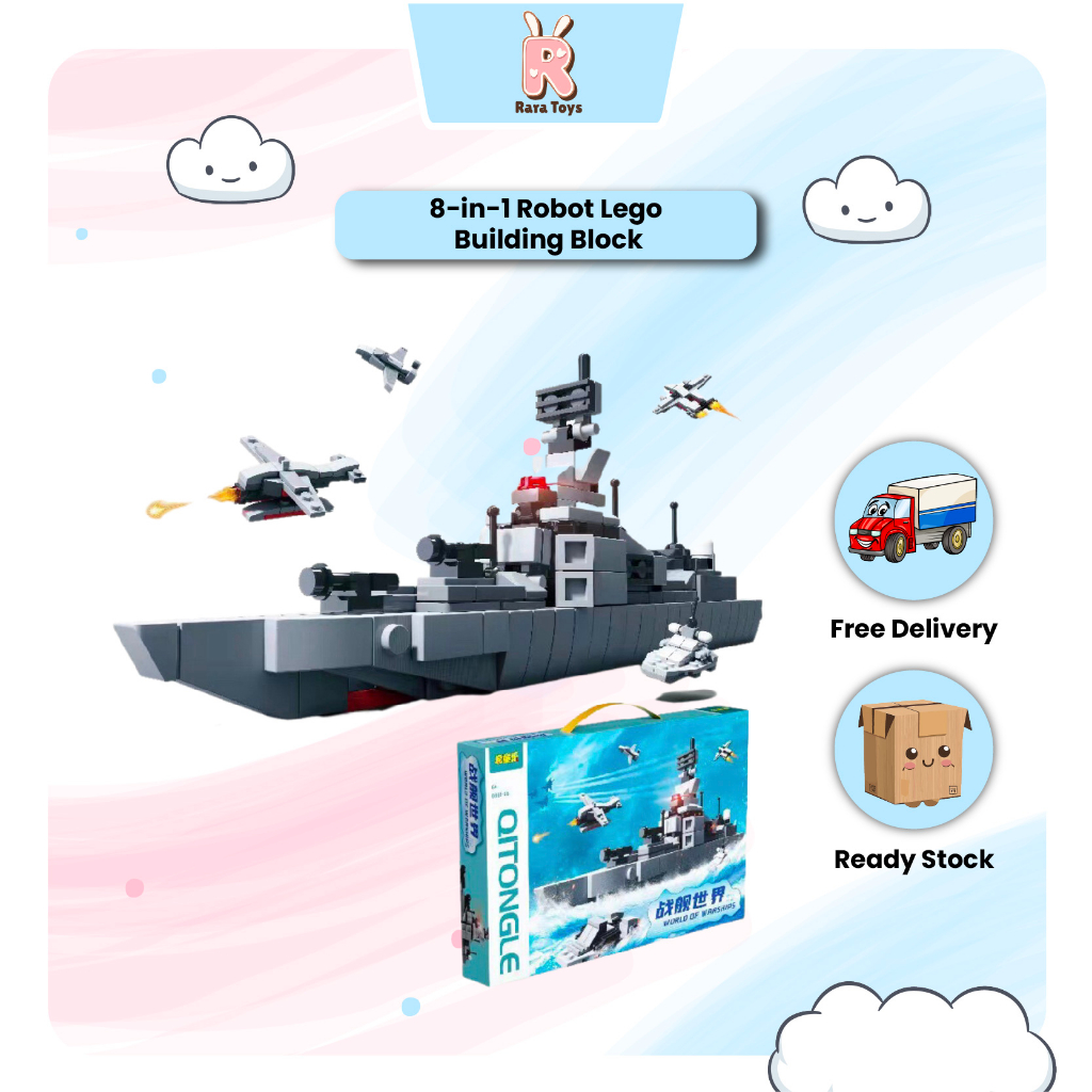 🇲🇾8-in-1 Super Lego Building Block/Lego Kapal [8 Pieces transformation ...