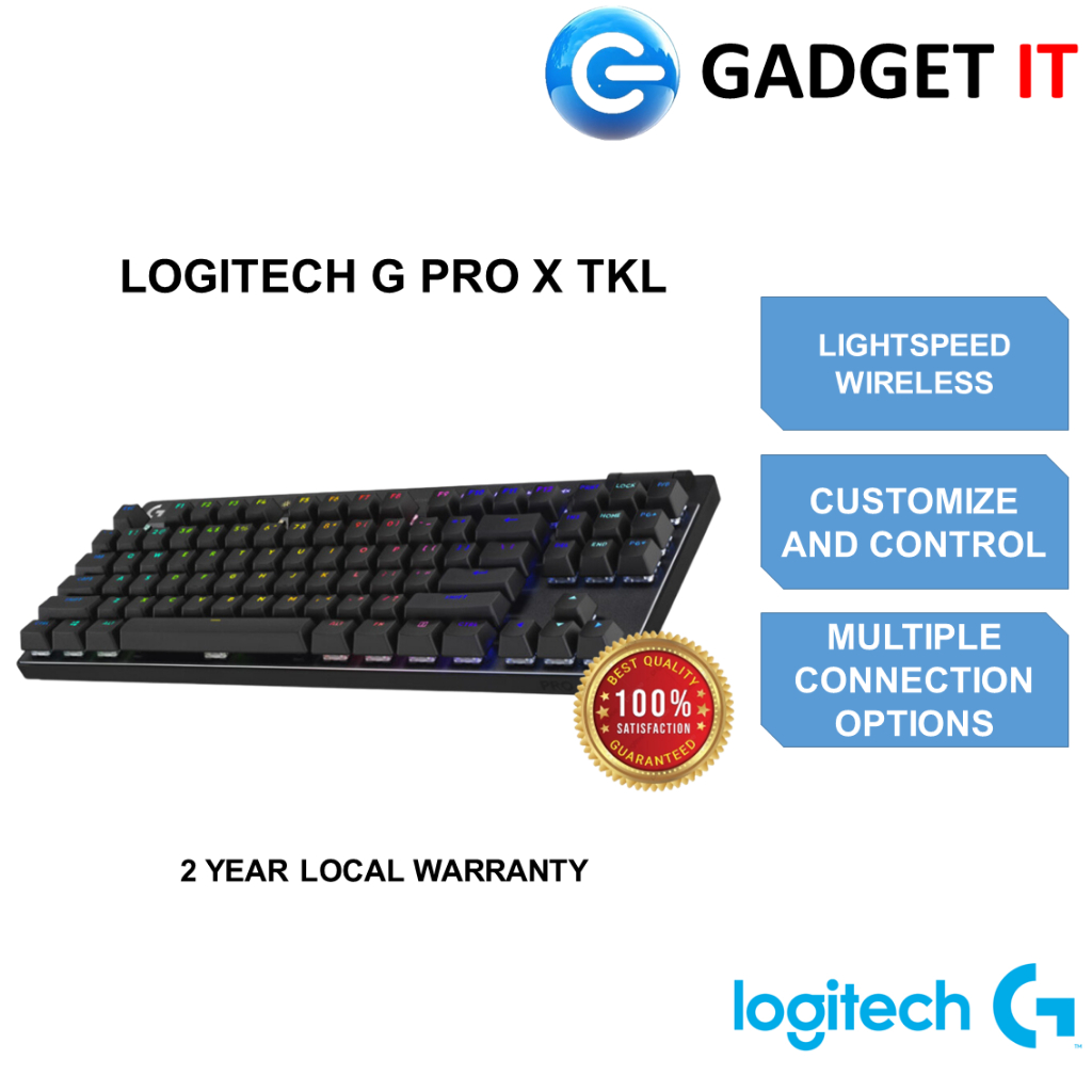 LOGITECH G PRO X TKL LIGHTSPEED WIRELESS GAMING KEYBOARD-ULTRA-PORTABLE ...