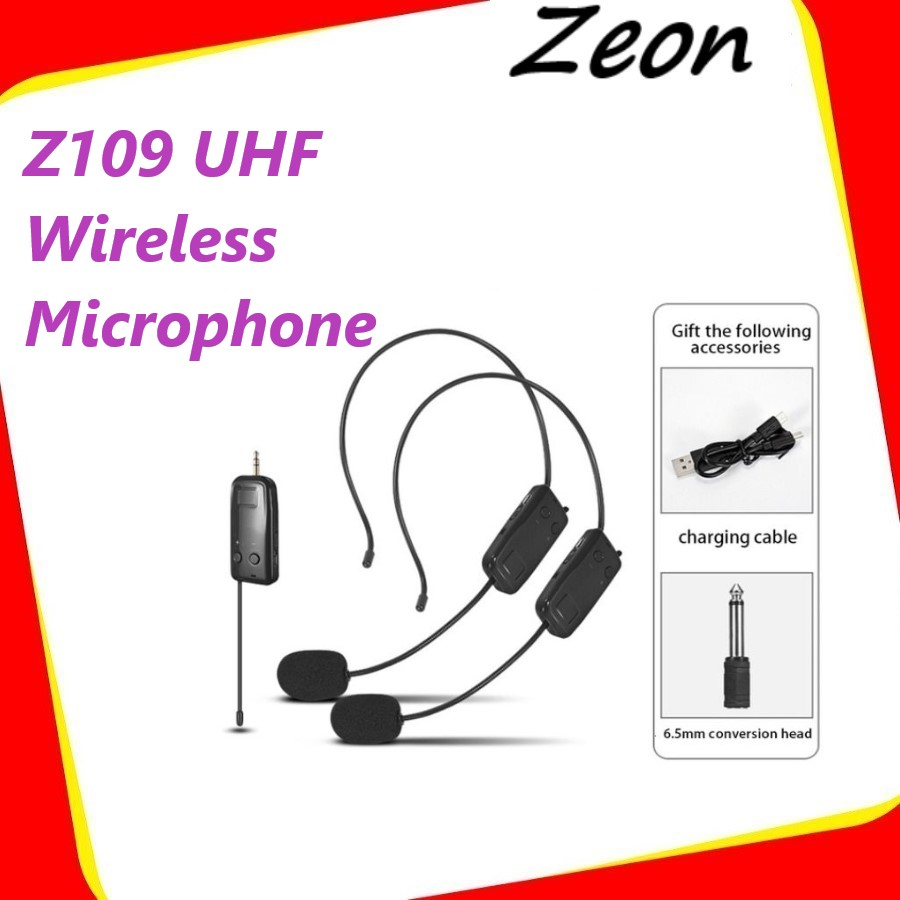 Zeon Z109 UHF Wireless Microphone Head-mounted One Drag Two Anti ...