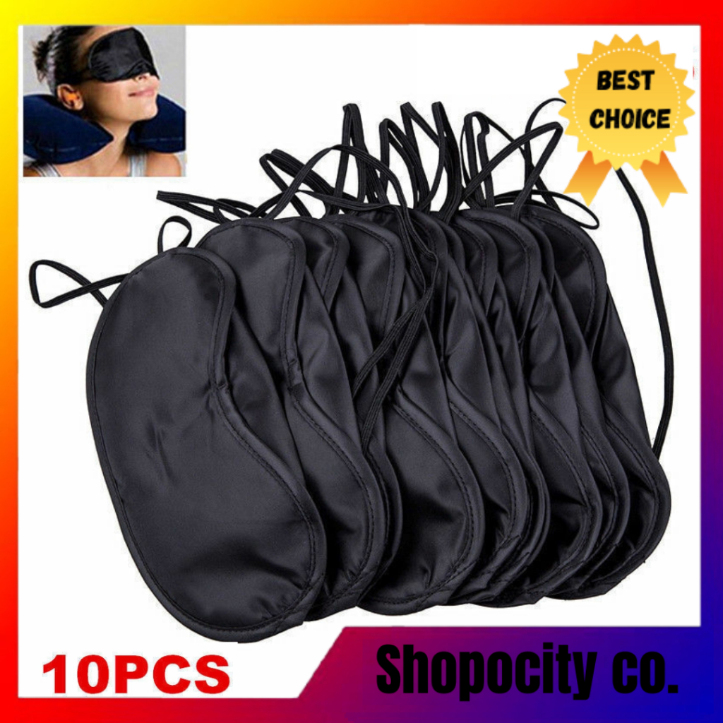 Eye Mask Cover Shade Soft Portable Blindfold Sleeping Travel Black l ...