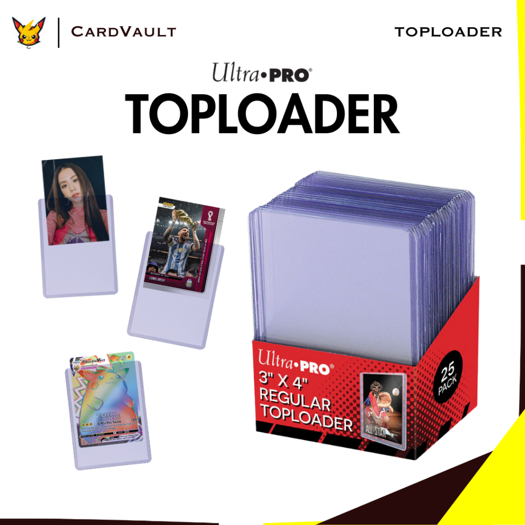 [BUY 10 FREE 2] Ultra PRO Toploader 3" x 4" Regular 35PT Card Holder Clear BCW Time Walker ...