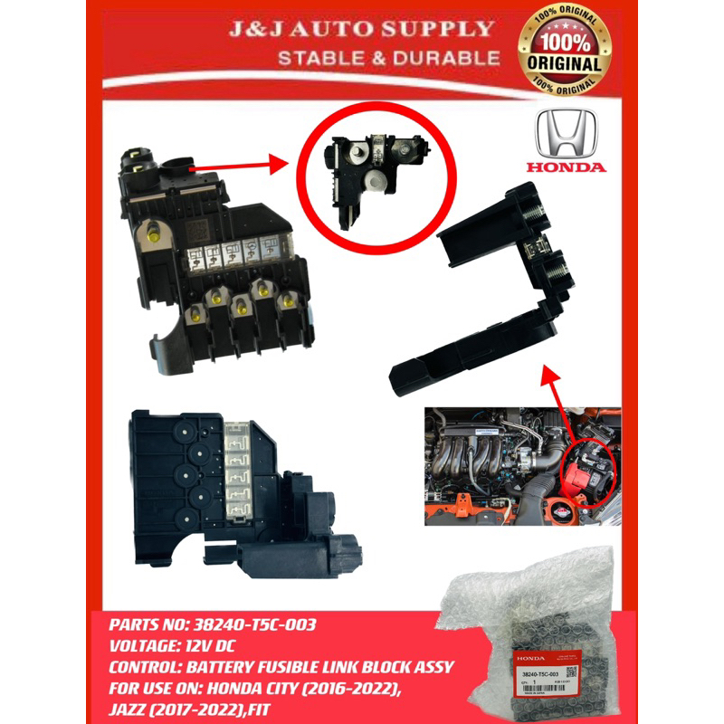 38240-T5C-003 ORIGINAL BATTERY FUSIBLE LINK BLOCK ASSY (BATTERY MAIN ...